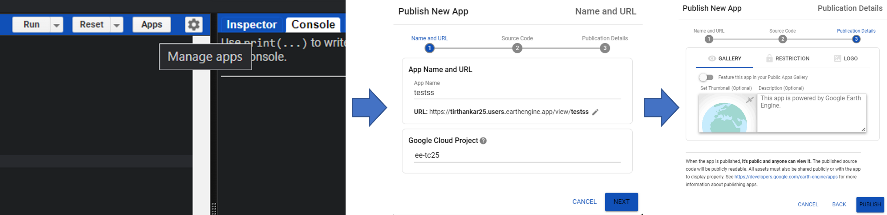 Creating Web Apps | Google Earth Engine | Google for Developers